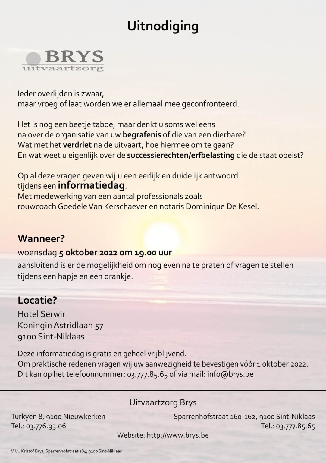 Informatieavond | UITVAARTZORG BRYS UITVAART MET STIJL Informatieavond | UITVAARTZORG BRYS UITVAART MET STIJL